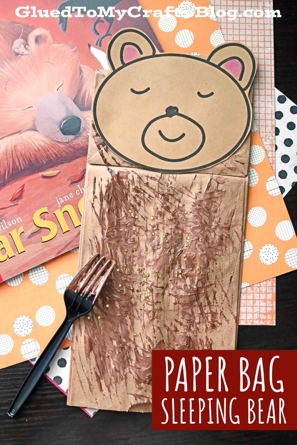 Paper Bag Sleeping Bear Puppet