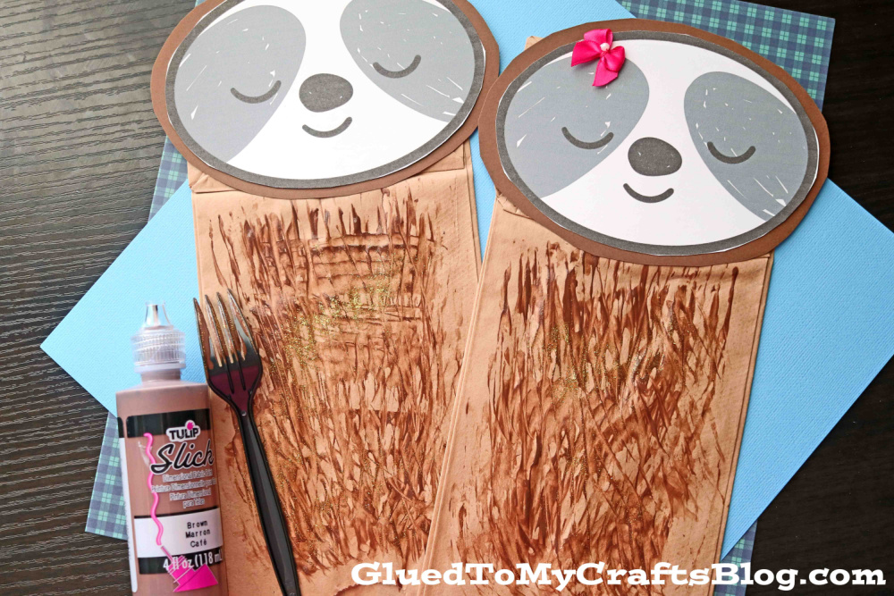 Paper Bag Sloth Puppet