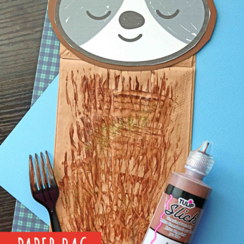 Paper Bag Sloth Puppet Craft