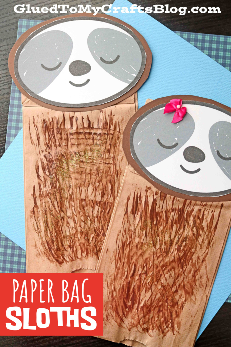 Paper Bag Sloth Puppet Craft