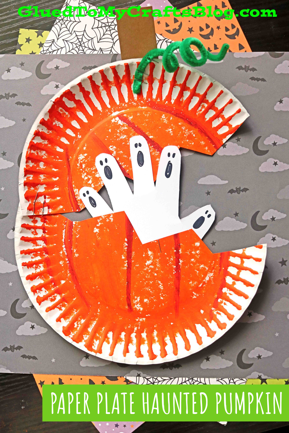 Paper Plate Haunted Pumpkin Craft