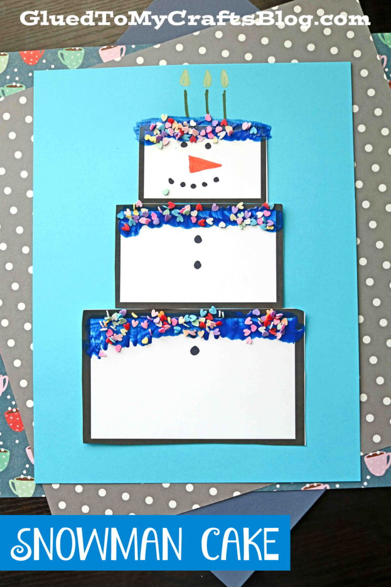 Paper Snowman Cake Craft Idea
