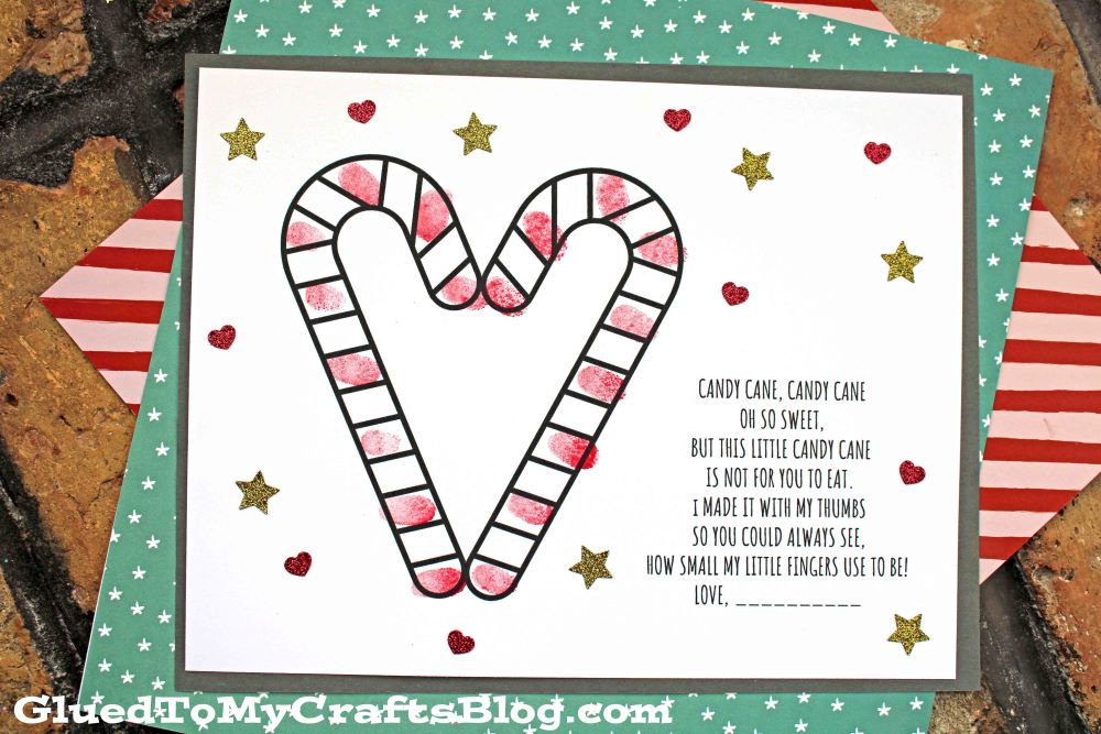 Fingerprint Candy Cane Keepsake