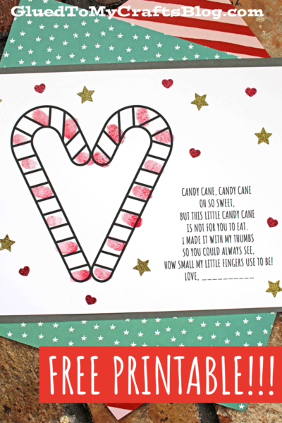 Fingerprint Candy Cane Keepsake