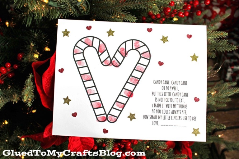 Fingerprint Candy Cane Keepsake