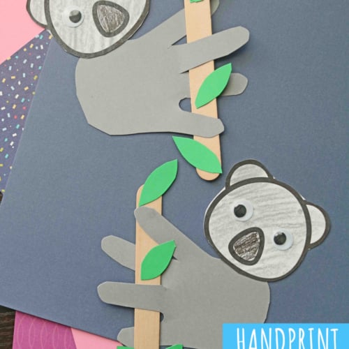 Handprint Koala On Eucalyptus Tree Craft