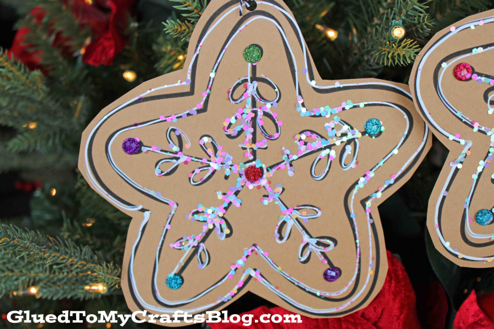 Paper Gingerbread Star Cookie Ornament