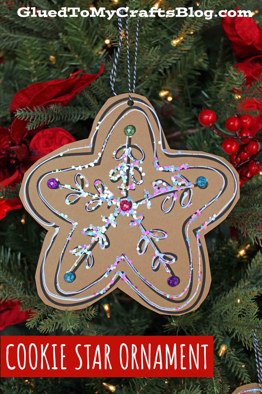 Paper Gingerbread Star Cookie Ornament
