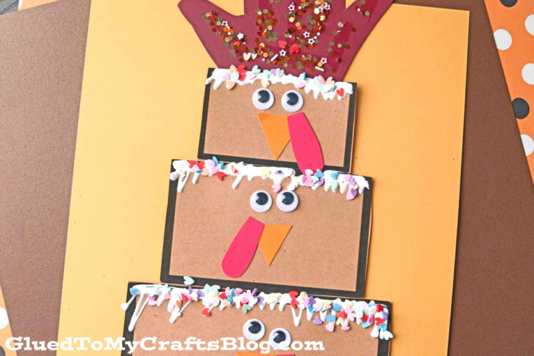 Paper Turkey Cake Craft Idea For Kids