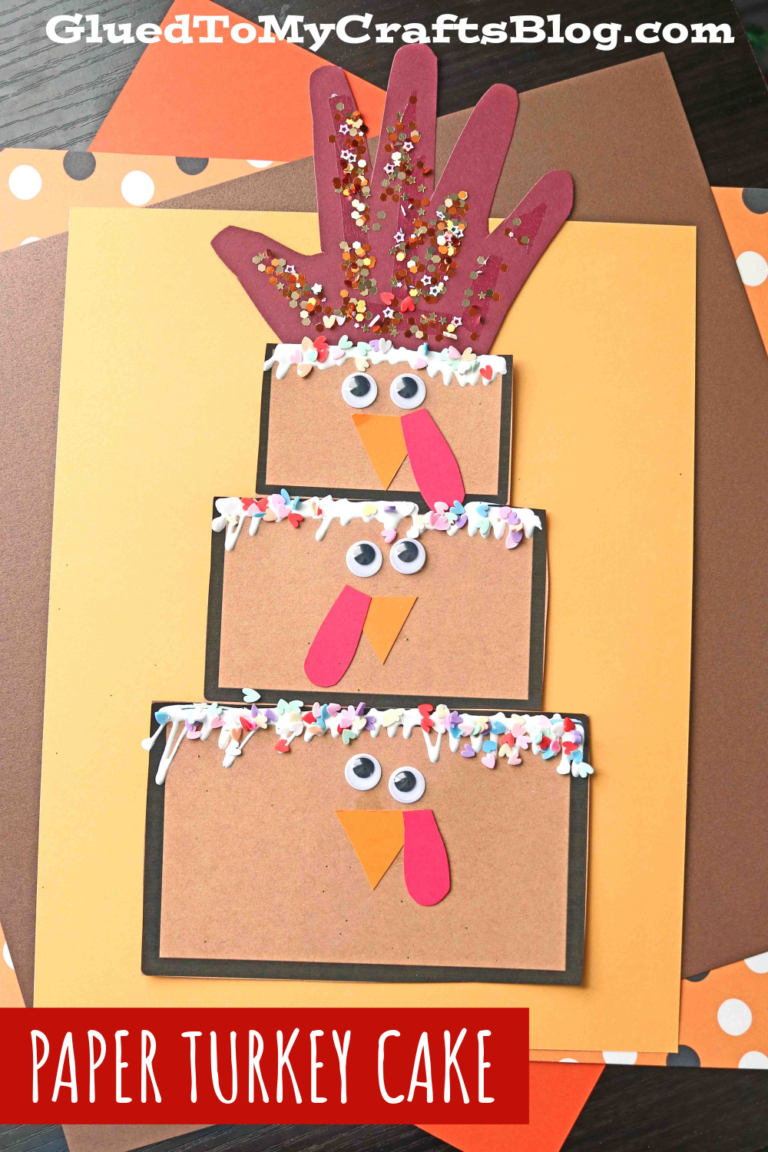 Paper Turkey Cake Craft Idea For Kids