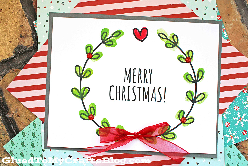 Fingerprint Christmas Wreath Craft Idea For Kids