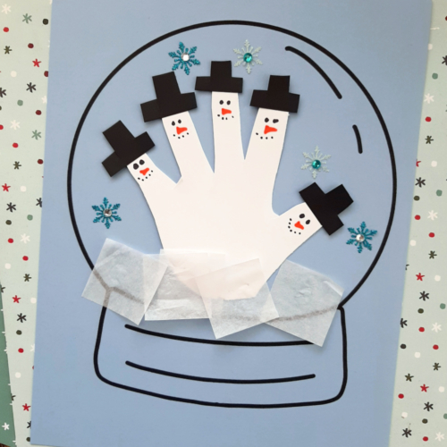 Handprint Snowman Snow Globe Keepsake