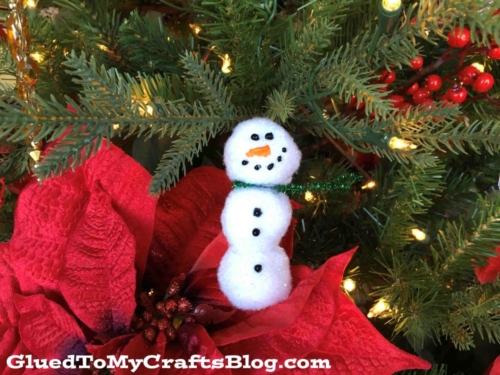 Pom Pom Snowmen Puppet Craft Idea For Winter