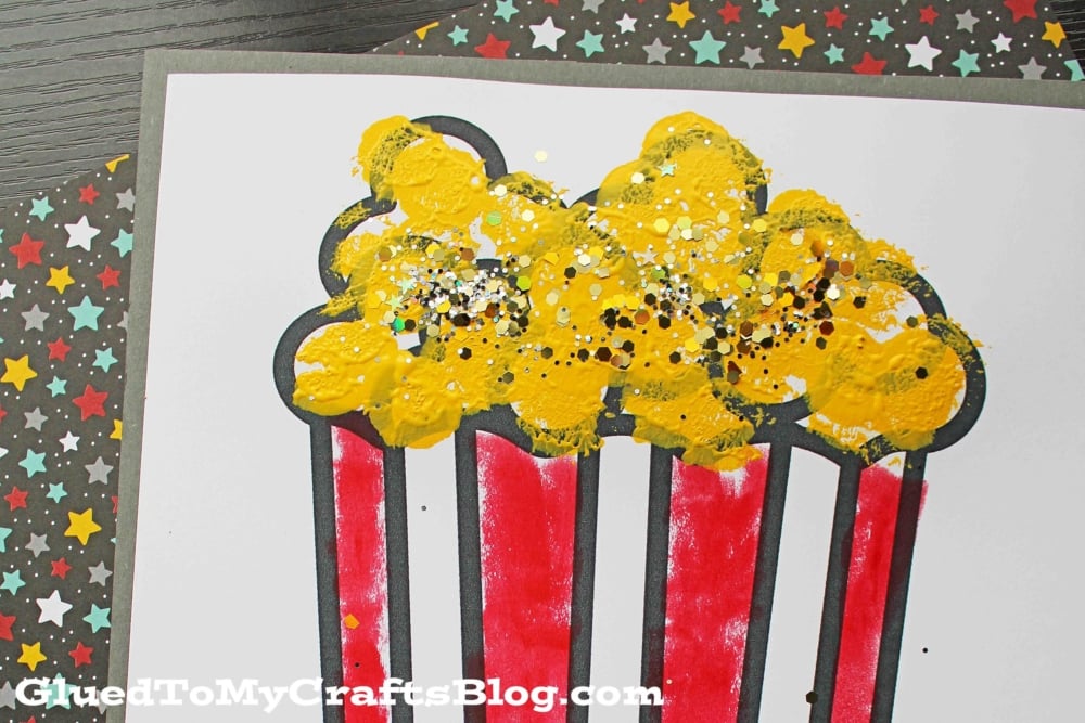 Pom Pom Stamped Popcorn Craft For New Year's
