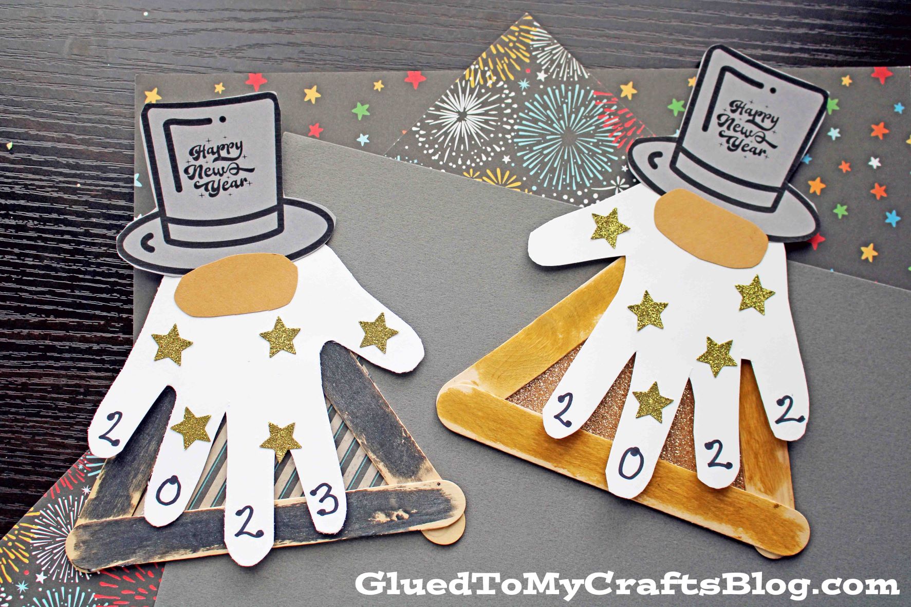 Popsicle Stick New Year's Eve Gnome - Glued To My Crafts