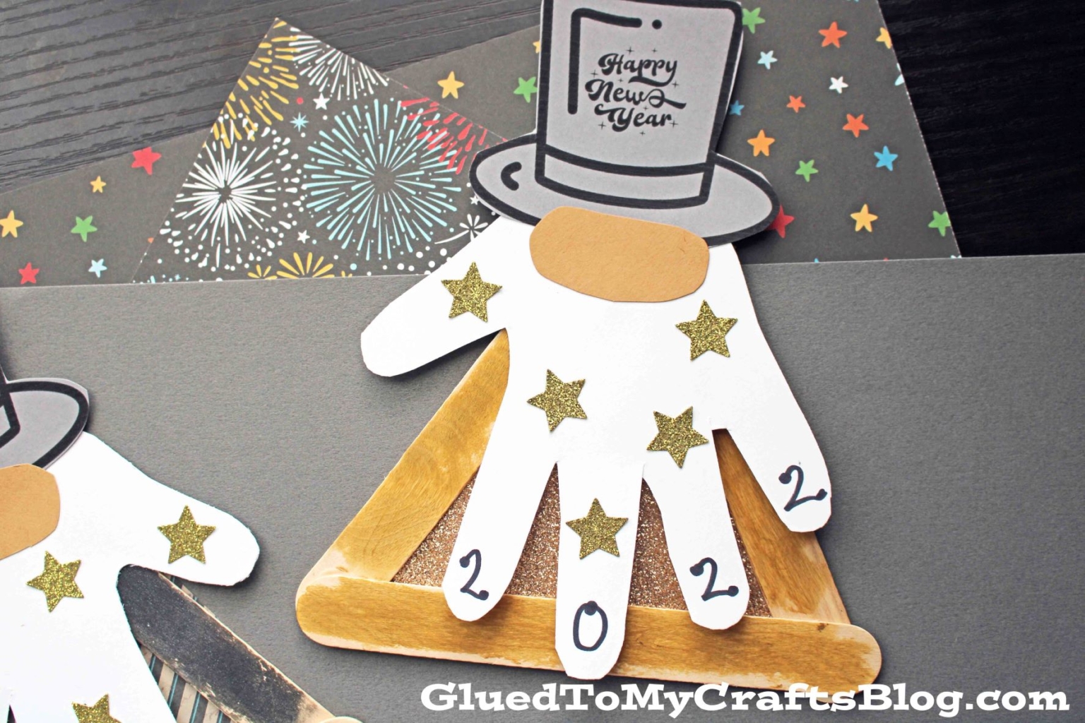 Popsicle Stick New Year's Eve Gnome Craft Idea