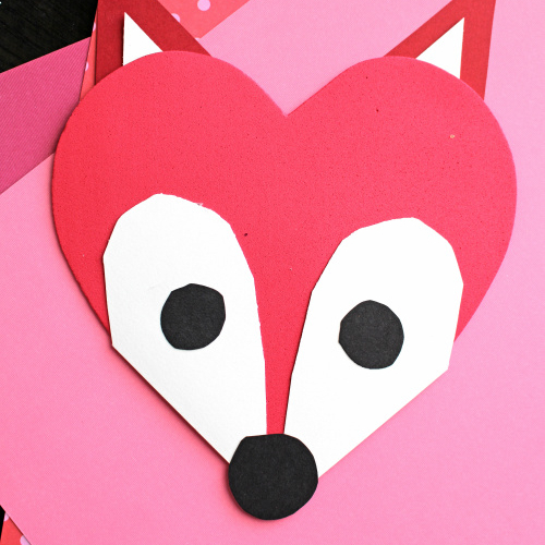 Craft Foam Heart Fox Art Project Idea For Valentine's Day