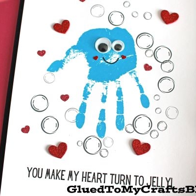 Make My Heart Turn To Jelly - Handprint Jellyfish - Glued To My Crafts