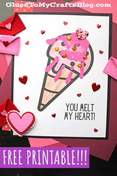 Handprint Valentine Ice Cream Keepsake