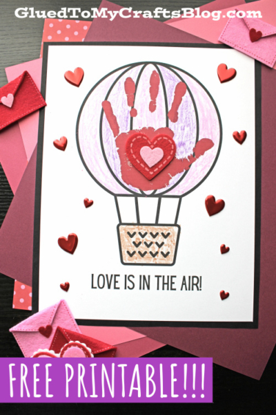 Handprint Valentine Hot Air Balloon Keepsake