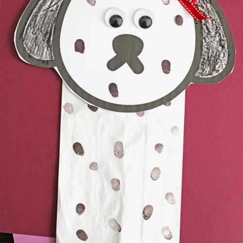 Paper Bag Dalmatian Puppet Craft