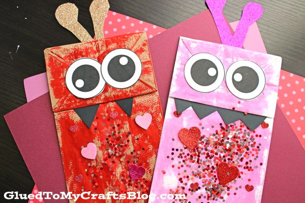 Paper Bag Love Monster Puppet - Glued To My Crafts
