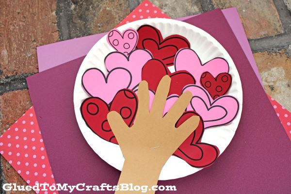 Paper Plate Valentine Heart Tree Craft - Glued To My Crafts
