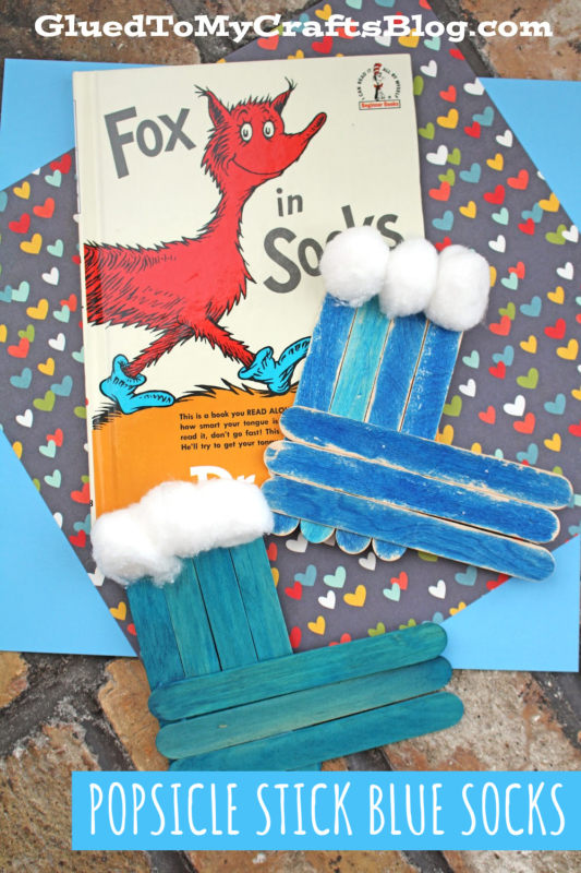 Popsicle Stick Socks - Fox In Socks Craft