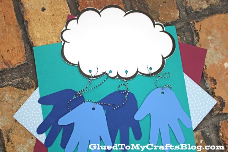 Handprint Rain Cloud Craft Idea For Kids