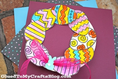 Paper Plate Easter Egg Wreath Craft