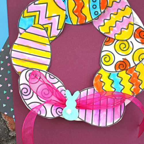 Paper Plate Easter Egg Wreath Craft