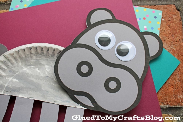 Paper Plate Hippo Craft Idea