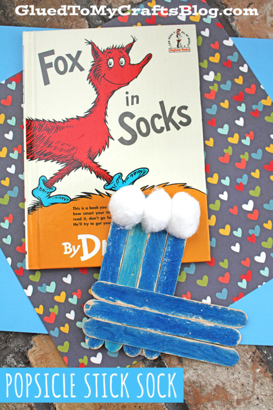 Popsicle Stick Socks - Fox In Socks Craft
