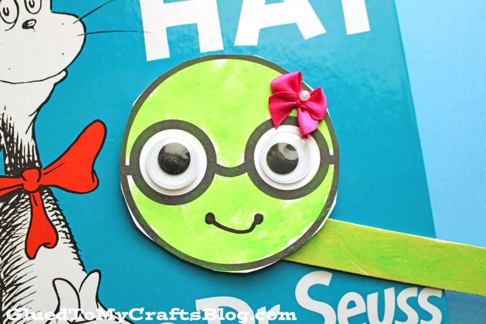 Popsicle Stick Bookworm Bookmark Craft