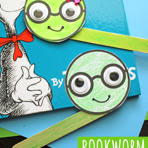 Popsicle Stick Bookworm Bookmark Craft
