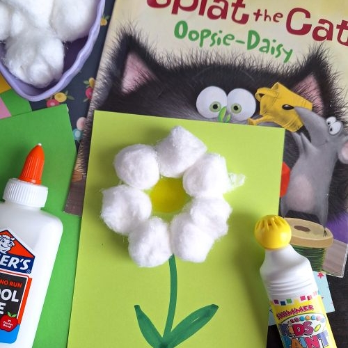 Cotton Ball Daisy Flower Craft Idea