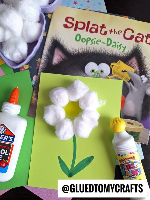 Cotton Ball Daisy Flower Craft Idea