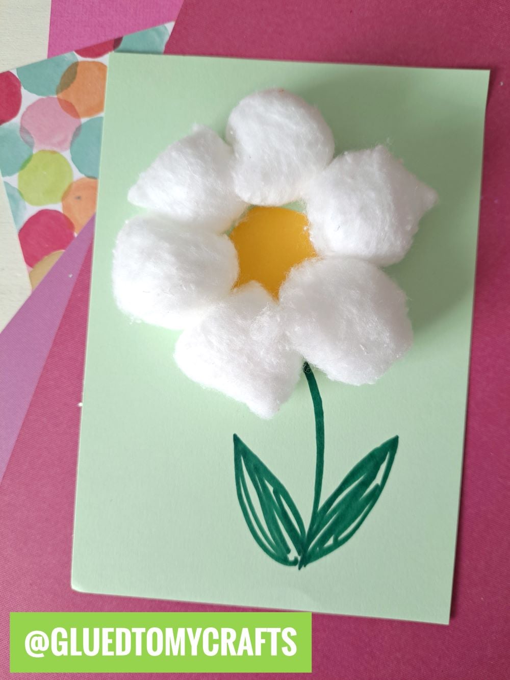 Cotton Ball Daisy Flower Craft Idea