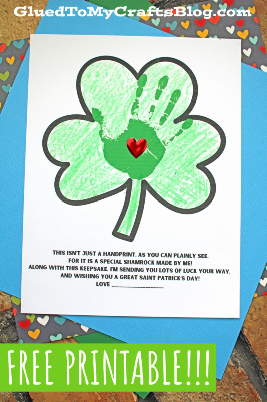 Handprint St. Patrick's Day Poem Keepsake