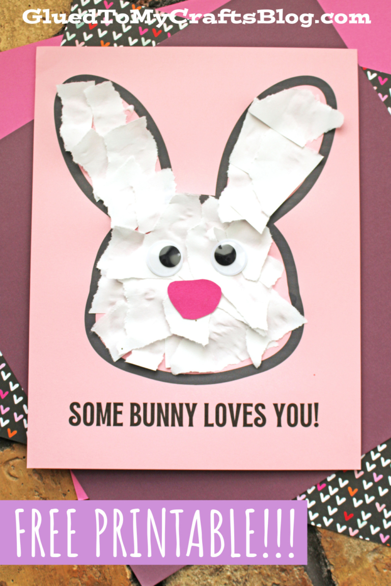 Torn Paper Some Bunny Loves You Craft