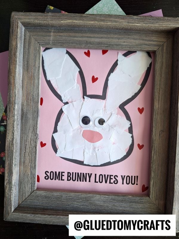 Torn Paper Some Bunny Loves You Craft