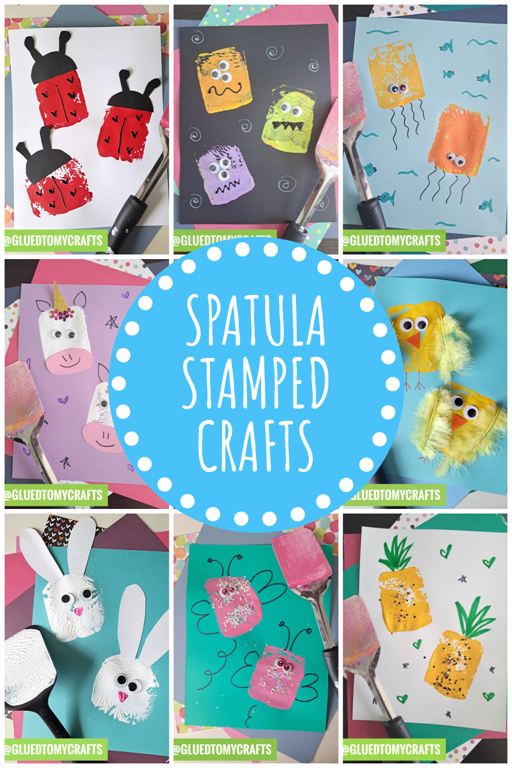 Spatula Stamped Craft Ideas For Kids