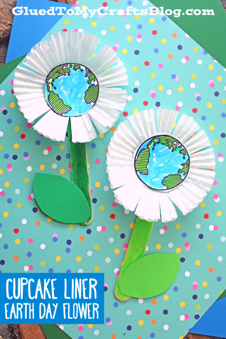 Cupcake Liner Earth Day Flower Craft