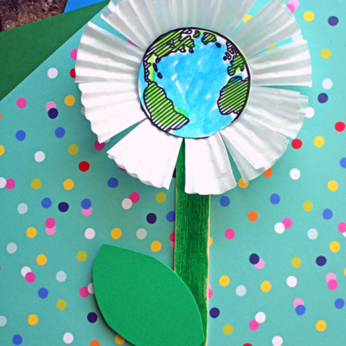 Cupcake Liner Earth Day Flower Craft