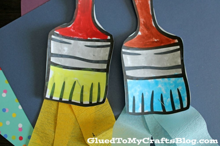 Paper Paint Brush Craft Idea For Kids