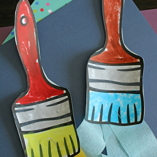 Paper Paint Brush Craft Idea For Kids