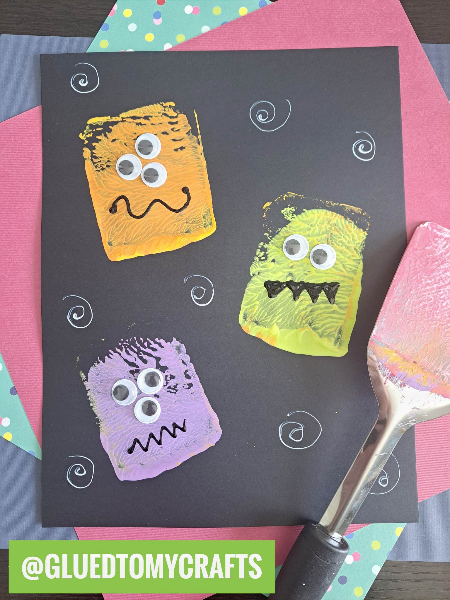 Spatula Stamped Craft Ideas For Kids