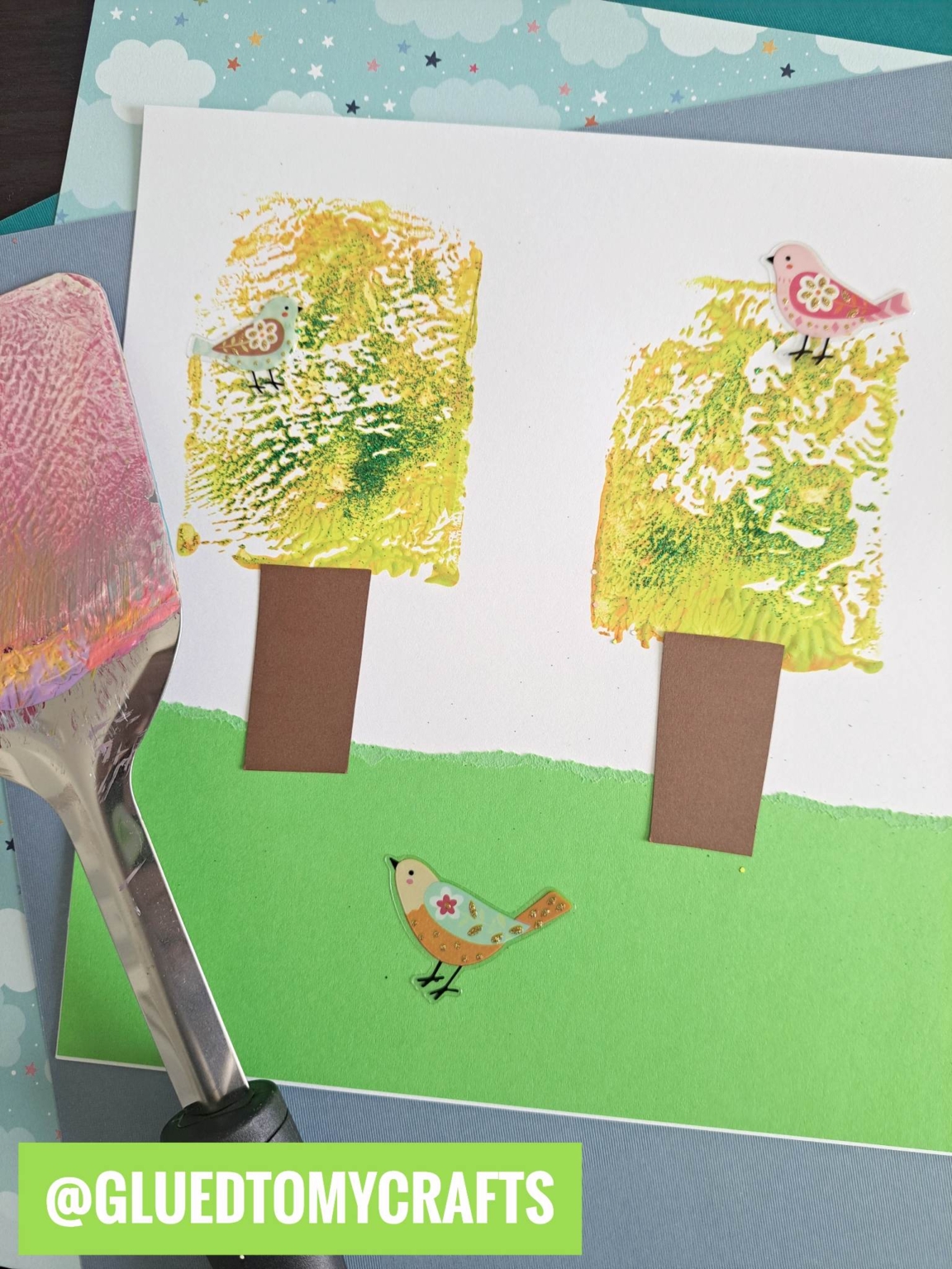Spatula Stamped Craft Ideas For Kids