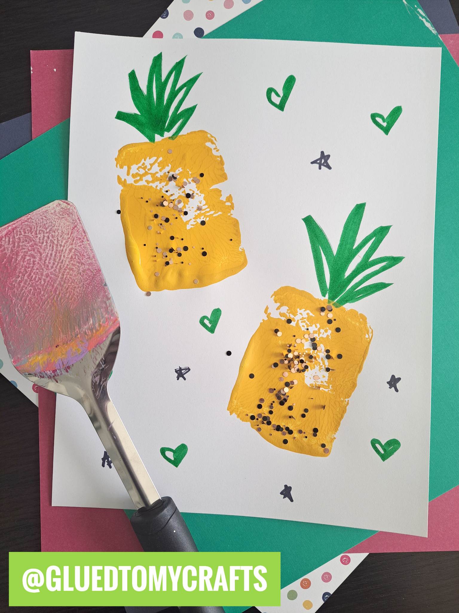 Spatula Stamped Craft Ideas For Kids
