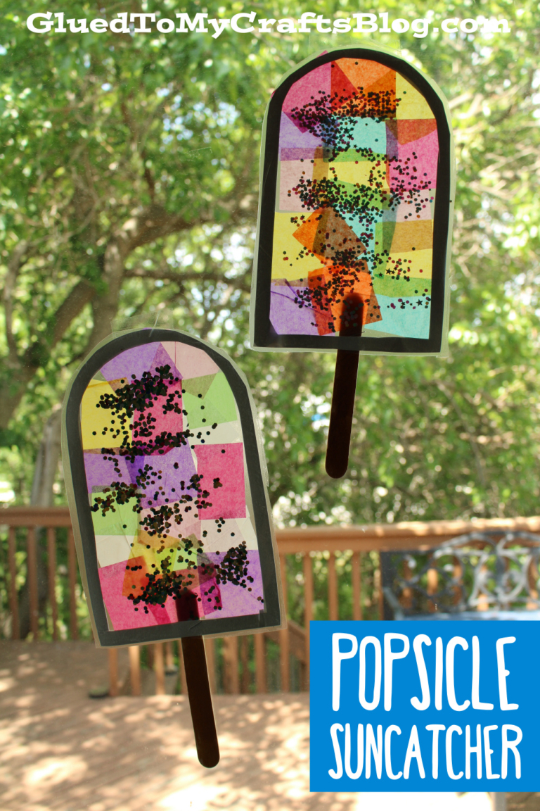 Tissue Paper Popsicle Suncatcher Craft